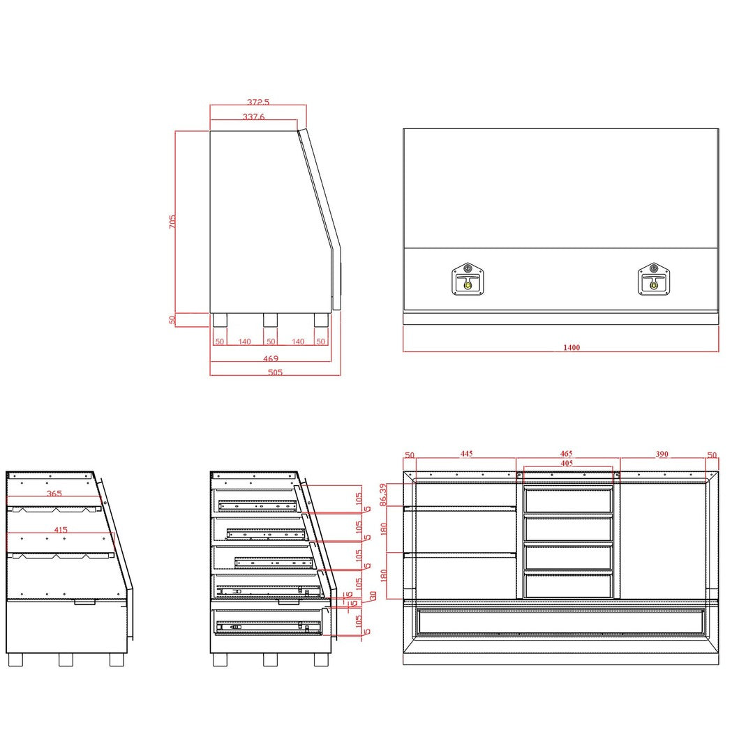 Heavy Duty White Steel Tradesman Ute Tool Box 1400 mm in Australia ...
