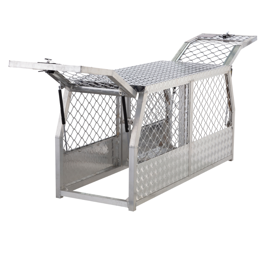 Ute Dog Cage | 1775 mm Aluminium Gull-Wing Dog Box – Magnum MFG