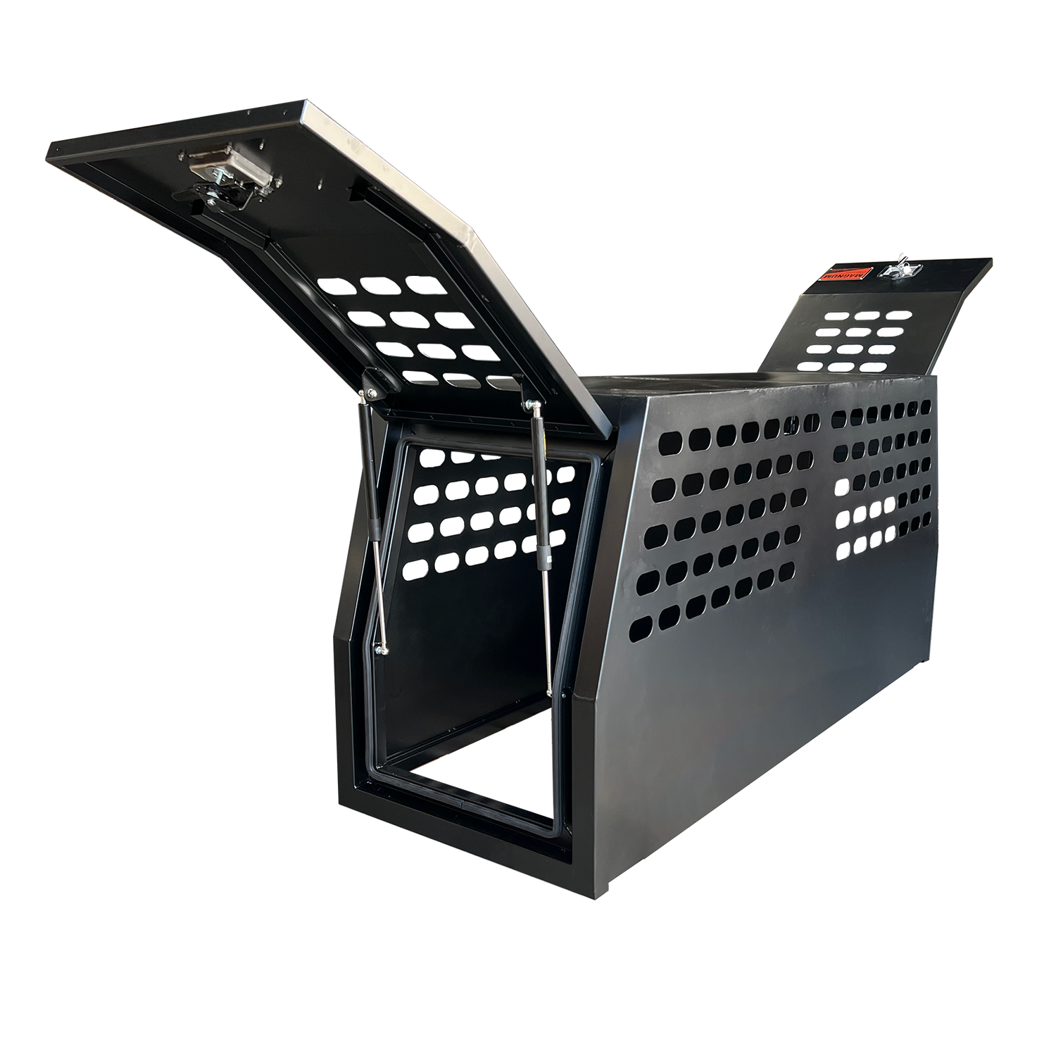 White Steel Ute Dog Cage | Gull-Wing Doors | Center Divide | Magnum ...